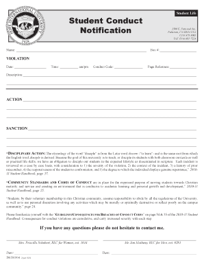 Fillable Online hiu Student Life Student Conduct Notification - hiu Fax ...