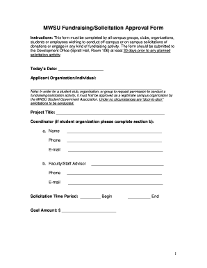 Fillable Online missouriwestern MWSU FundraisingSolicitation Approval Form Fax Email Print ...