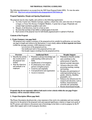 Fillable Online NSF PROPOSAL WRITING GUIDELINES Fax Email Print - pdfFiller