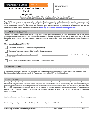 Fillable Online oxy STUDENTS NAME VERIFICATION WORKSHEET - Occidental ...