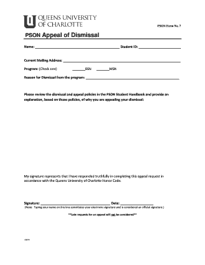 Fillable Online queens PSON Form No 7 PSON Appeal of Dismissal Fax ...