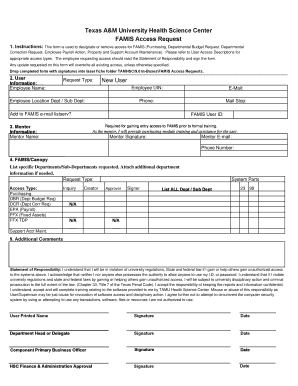 Fillable Online tamhsc Texas AM University Health Science Center Famis ...