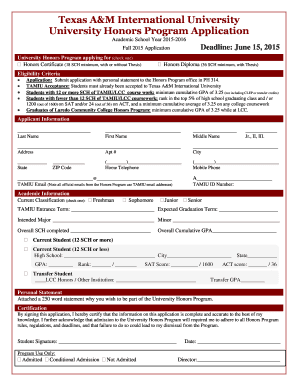 Fillable Online tamiu Texas AM International University University ...