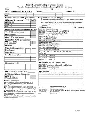 Fillable Online General Education Requirements Requirements for the ...