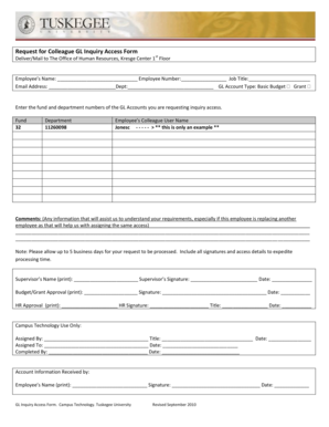 Fillable Online tuskegee Request for Colleague GL Inquiry Access Form ...
