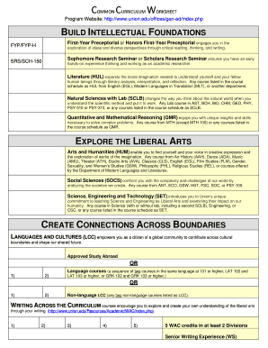 Fillable Online union Program Website httpwwwunioneduofficesgen-edindex ...