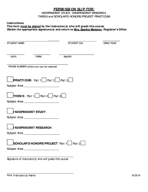 Fillable Online union PERMISSION SLIP FOR - unionedu Fax Email Print ...