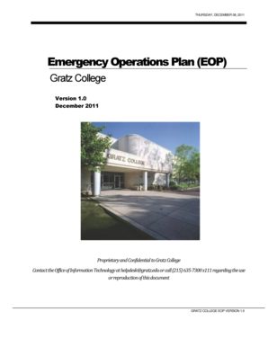 Fillable Online Emergency Operations Plan EOP - gratzedu Fax Email ...