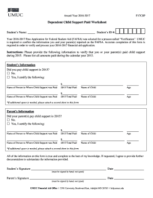Fillable Online umuc Dependent Child Support Paid Worksheet Fax Email ...