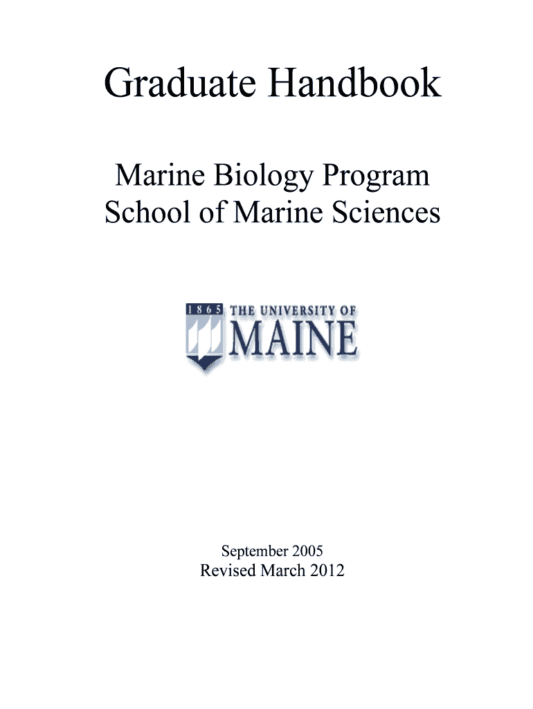 Fillable Online umaine Marine Biology Program School of Marine Sciences ...