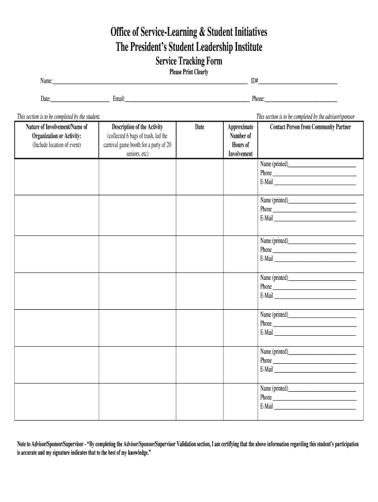 Fillable Online umaryland Office of Service-Learning Student Initiatives The Fax Email Print ...