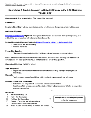 Fillable Online History Labs materials may be used and re-purposed for ...