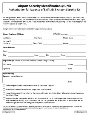 Fillable Online und Airport Security Identification UND Fax Email Print ...