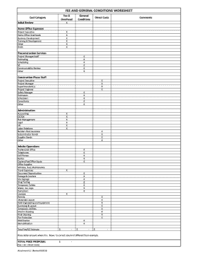 Fillable Online FEE AND GENERAL CONDITIONS WORKSHEET Fax Email Print ...