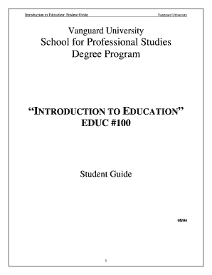Fillable Online Introduction to Education Student Guide Fax Email Print ...