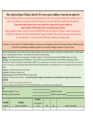 Fillable Online unco Mass Approval Queue Changes must be 10 or more ...