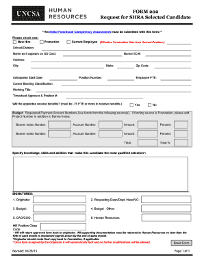 Fillable Online uncsa FORM 202 Request for SHRA Selected Candidate Fax ...