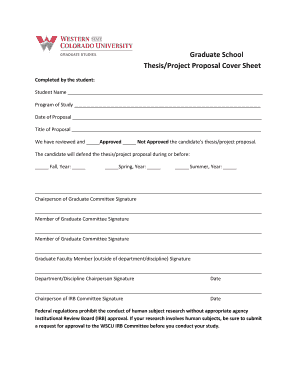 Fillable Online western Graduate School ThesisProject Proposal Cover Sheet Fax Email Print ...