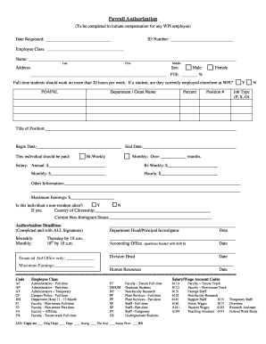 Fillable Online wpi PAYROLL - Worcester Polytechnic Institute Fax Email Print - pdfFiller