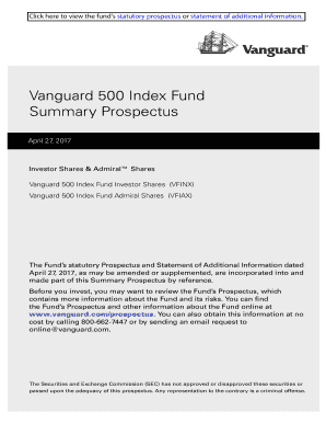Fillable Online Vanguard 500 Index Fund Investor Shares (VFINX) Fax ...