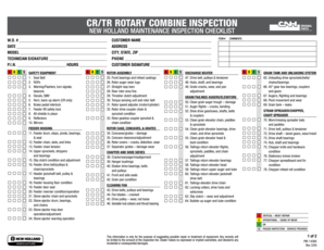CRTR ROTARY COMBINE INSPECTION - New Holland Agriculture - Newholland ...