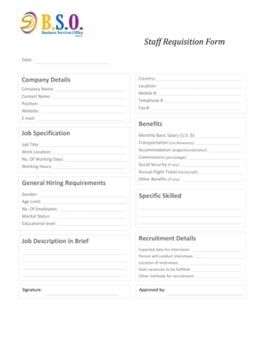 Employee Requisition Form Pdf | pdfFiller