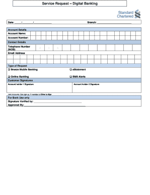 Fillable Online Service Request Digital Banking - Standard Chartered ...