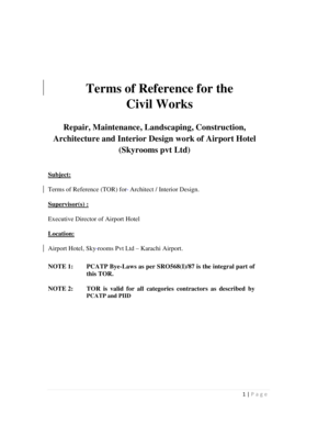 Fillable Online Terms of Reference for the Civil Works - Great People ...