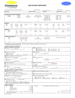BOP RATING WORKSHEET - Ecommercecommerceinsurancecom - Fill and Sign ...