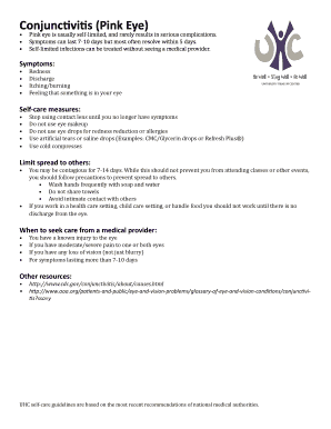 Fillable Online Conjunctivitis (Pink Eye) Fax Email Print - pdfFiller