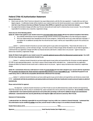 Fillable Online gps averett Federal Title IV Authorization Statement ...