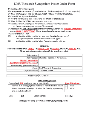 Fillable Online cme dmu DMU Research Symposium order form for 12-06-13 ...