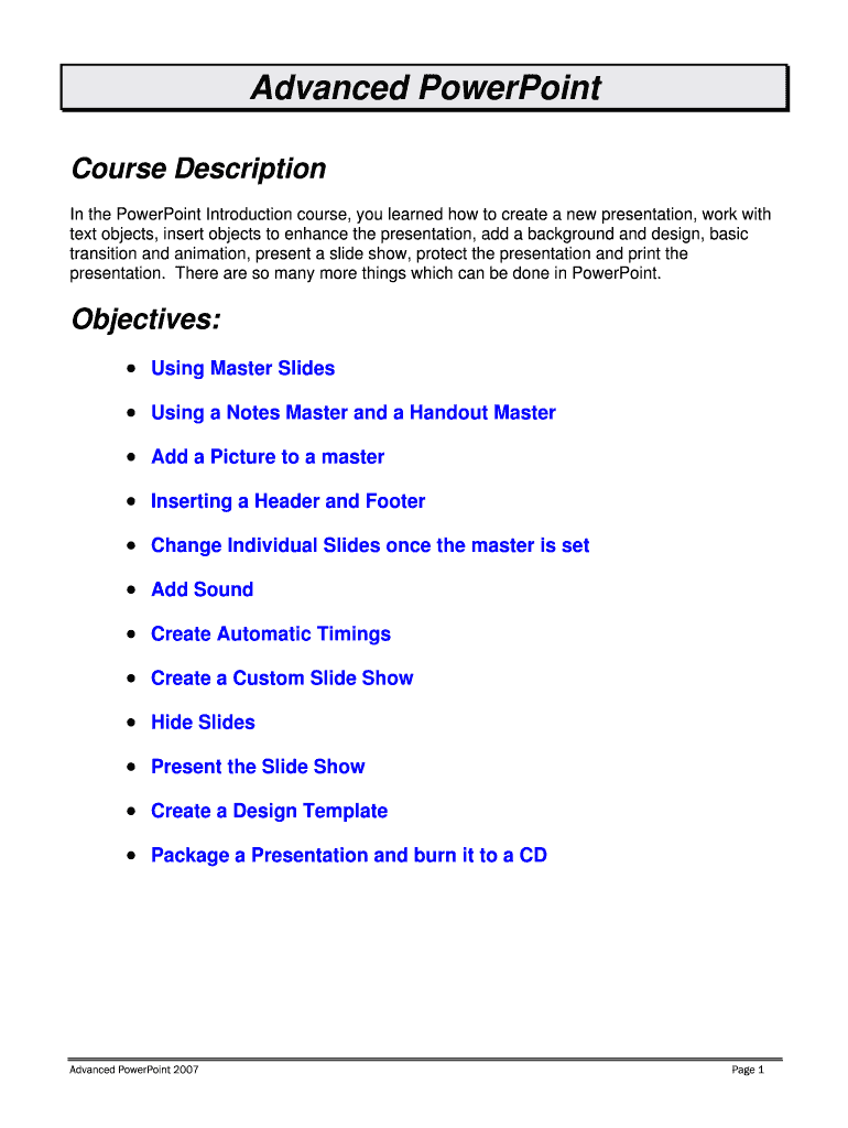 Fillable Online Advanced PowerPoint Fax Email Print - pdfFiller