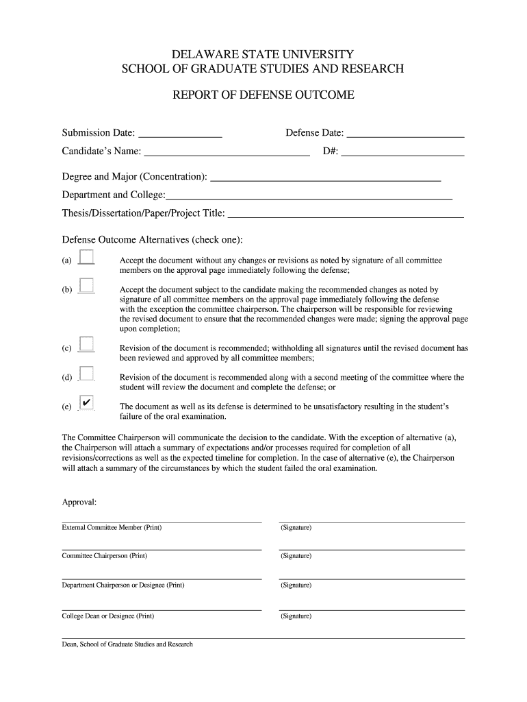 Fillable Online desu Defense Date - desu Fax Email Print - pdfFiller