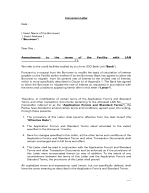 Fillable Online Conversion Letter Date - ICICI Bank Fax Email Print ...