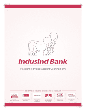 Fillable Online Resident Individual Account Opening Form - IndusInd ...