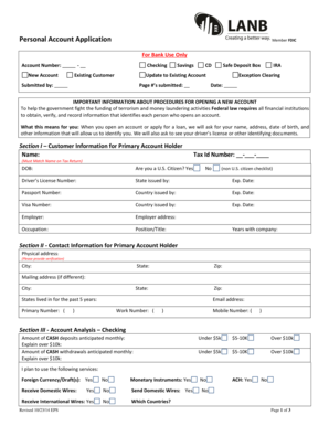 Fillable Online Personal Account Application Member FDIC Fax Email Print - pdfFiller