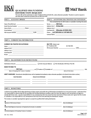 Fillable Online HSA Qualified HSA Funding Distribution Request Fax ...