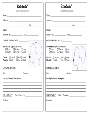 Fillable Online Client Information Card Fax Email Print - pdfFiller
