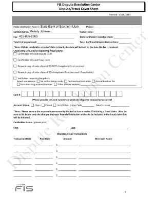 Fillable Online Dispute Resolution Center DisputeFraud Coversheet.doc ...