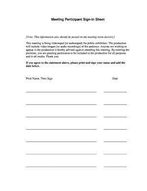 Fillable Online ahrq Appendix 5-D. Meeting Participant Sign-In Sheet ...