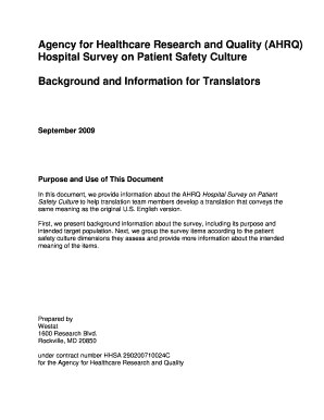 Fillable Online Hospital Survey on Patient Safety Culture Fax Email ...