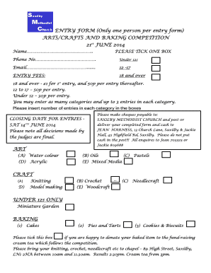 Fillable Online ENTRY FORM Only one person per entry form Fax Email ...