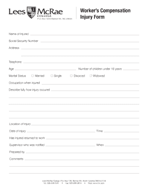 Fillable Online lmc Workers Compensation Injury Form - Your Future Elevated Fax Email Print ...