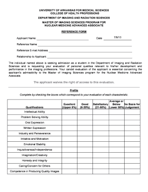 Fillable Online healthprofessions uams The applicant waives the right ...