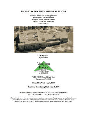 Fillable Online SOLAR ELECTRIC SITE ASSESSMENT REPORT Fax Email Print ...