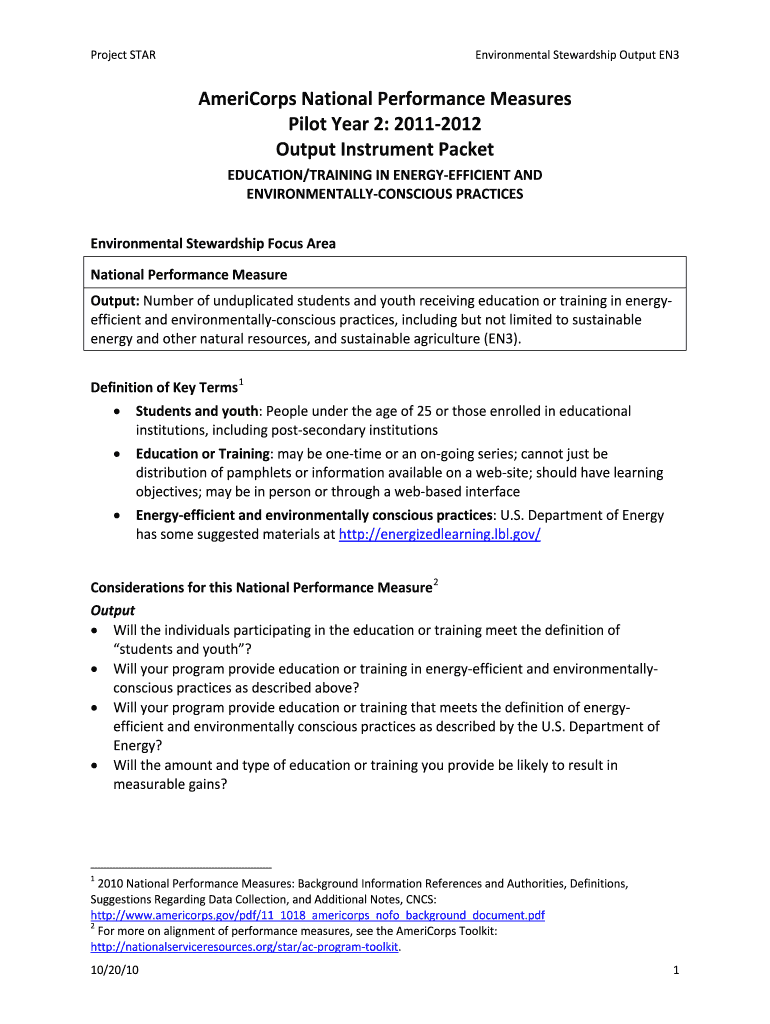 Fillable Online nationalservice Output packet template - Corporation ...