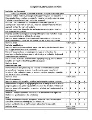 Fillable Online Sample Evaluator Assessment Form Fax Email Print ...