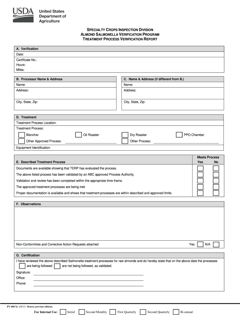 Fillable Online ams usda SPECIALTY CROPS INSPECTION DIVISION ALMOND ...