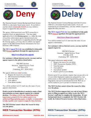 Fillable Online fbi Deny Delay - FBI - fbi Fax Email Print - pdfFiller